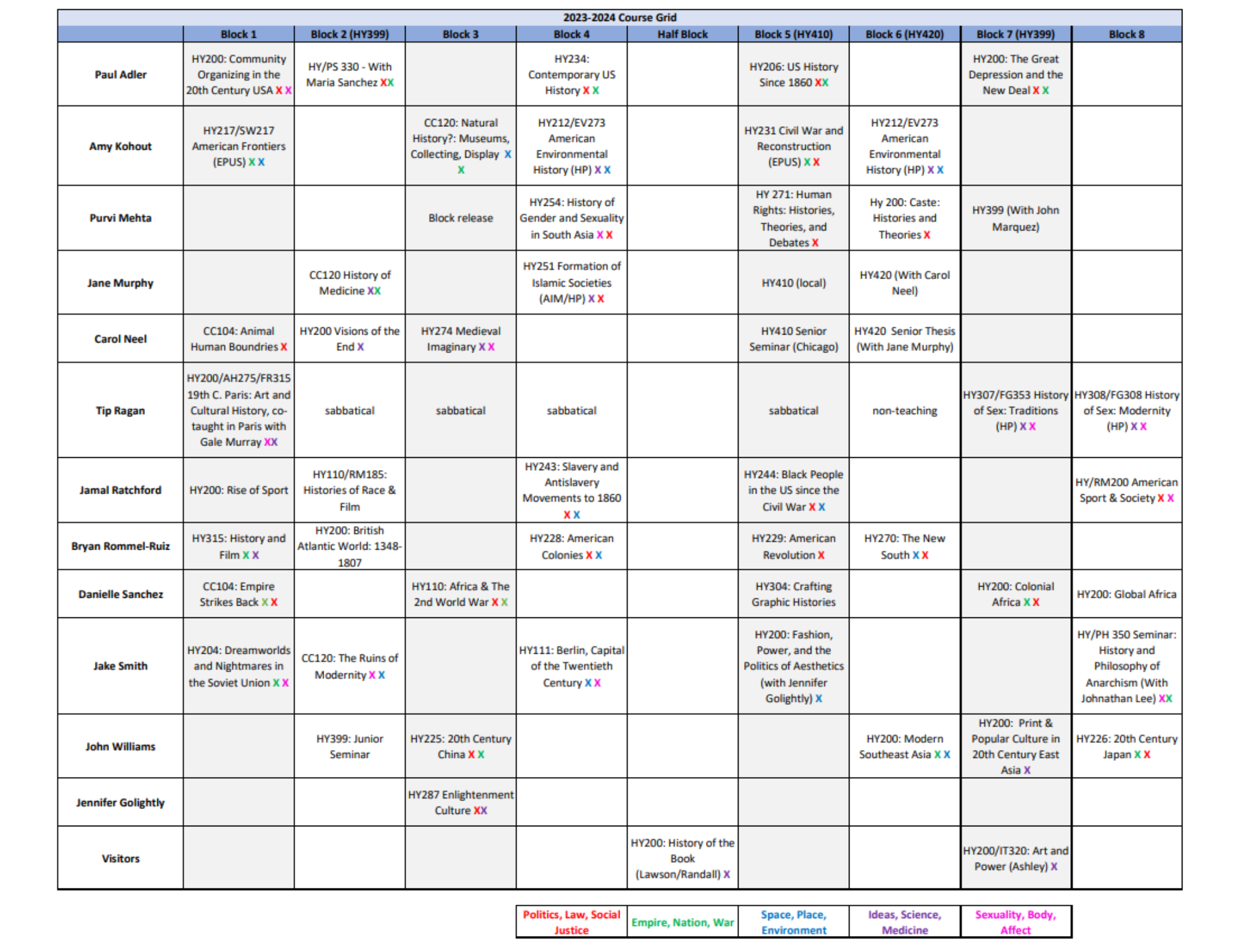 Course Schedule - Colorado College
